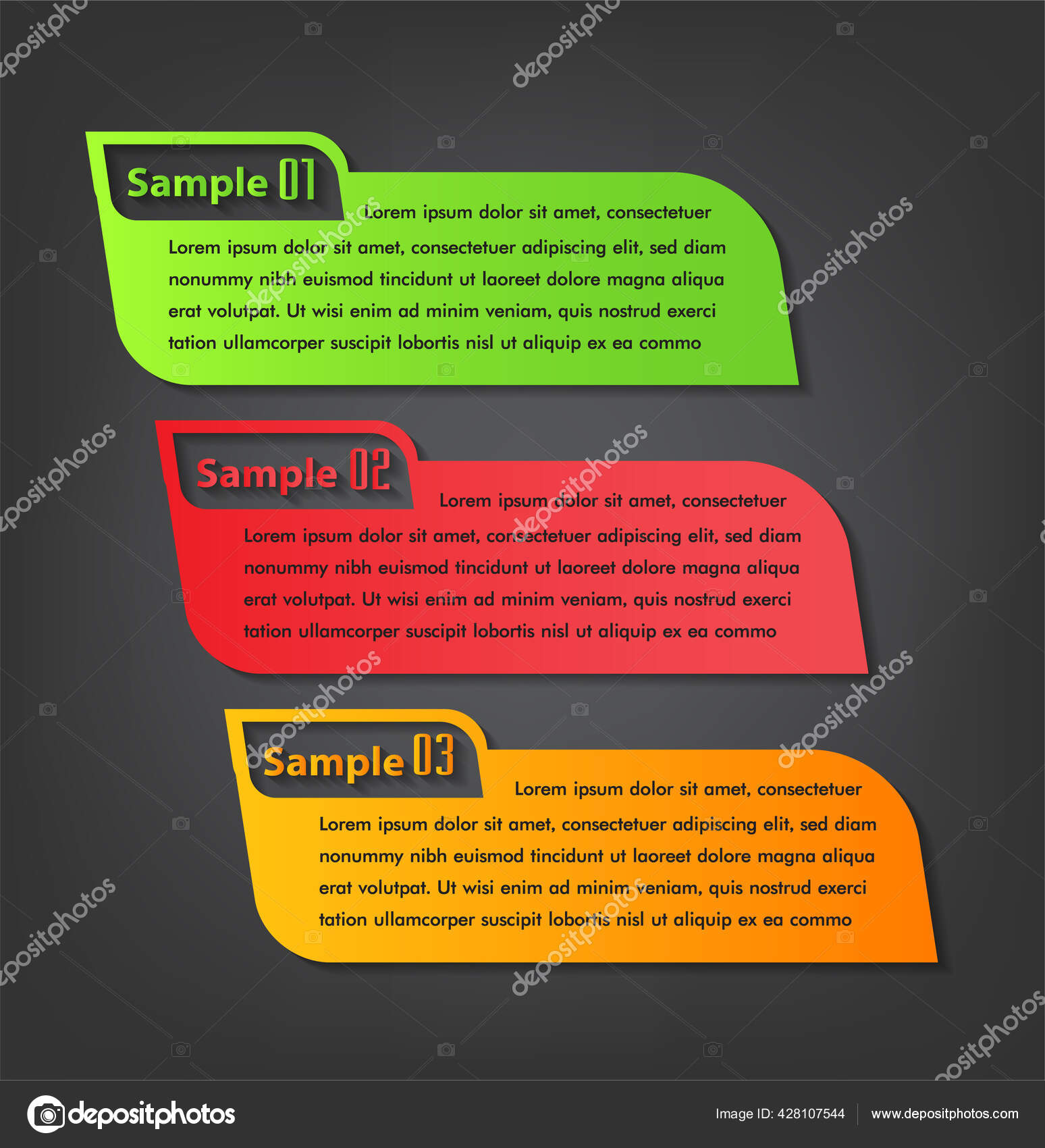 Colorful Modern Text Box Template Website Computer Graphic Technology ...