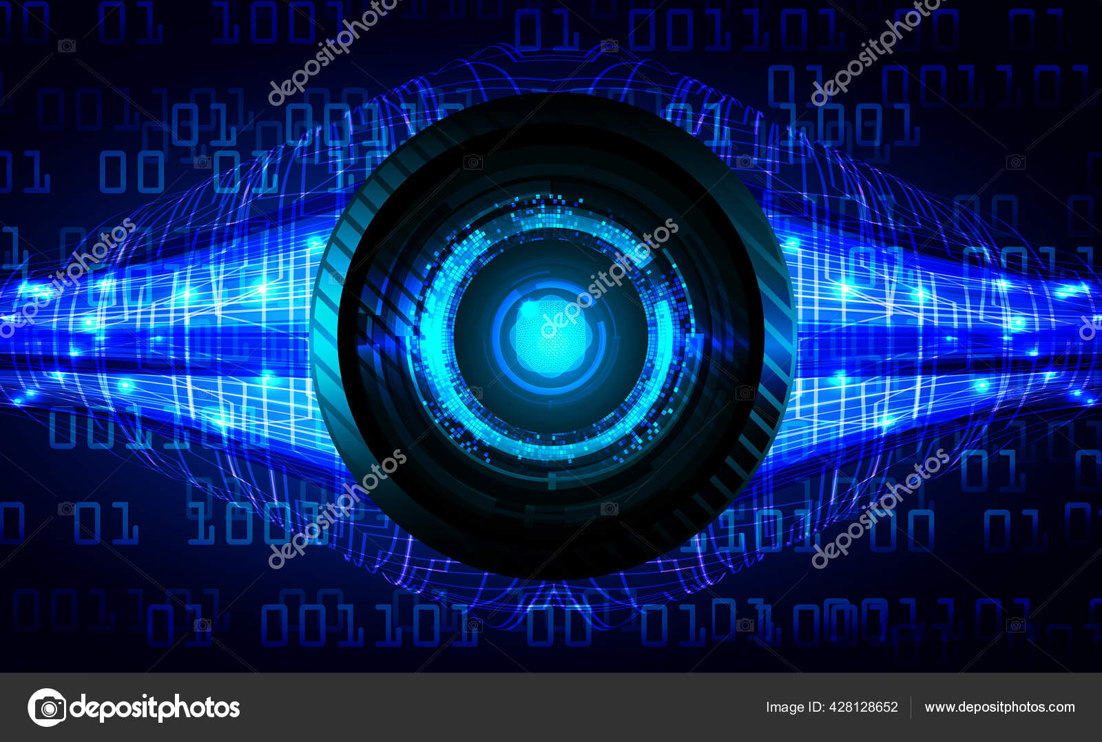 Eye Cyber Circuit Future Technology Concept Background Spherical Abstract Backdrop Stock Vector ...