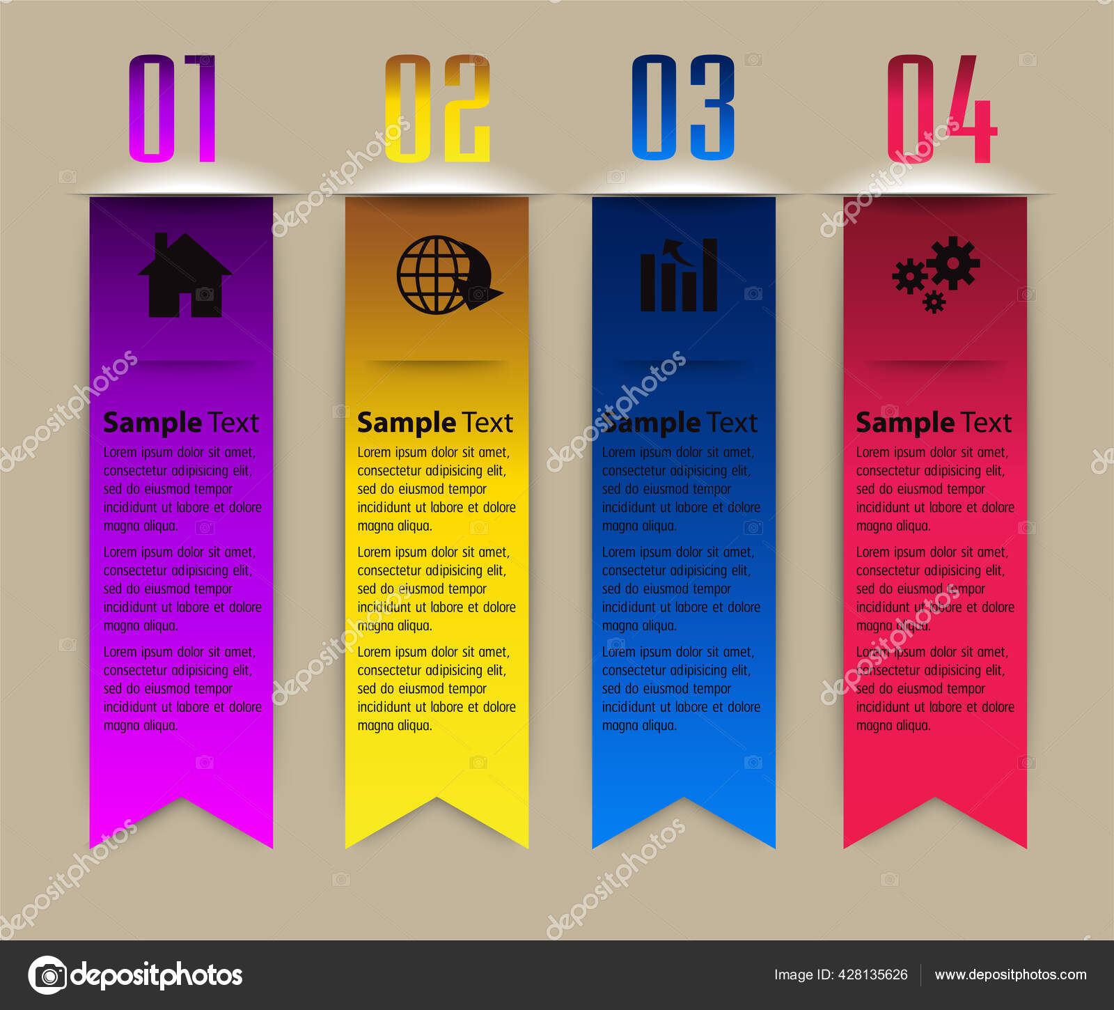 Colorful Modern Text Box Template Website Computer Graphic Technology ...