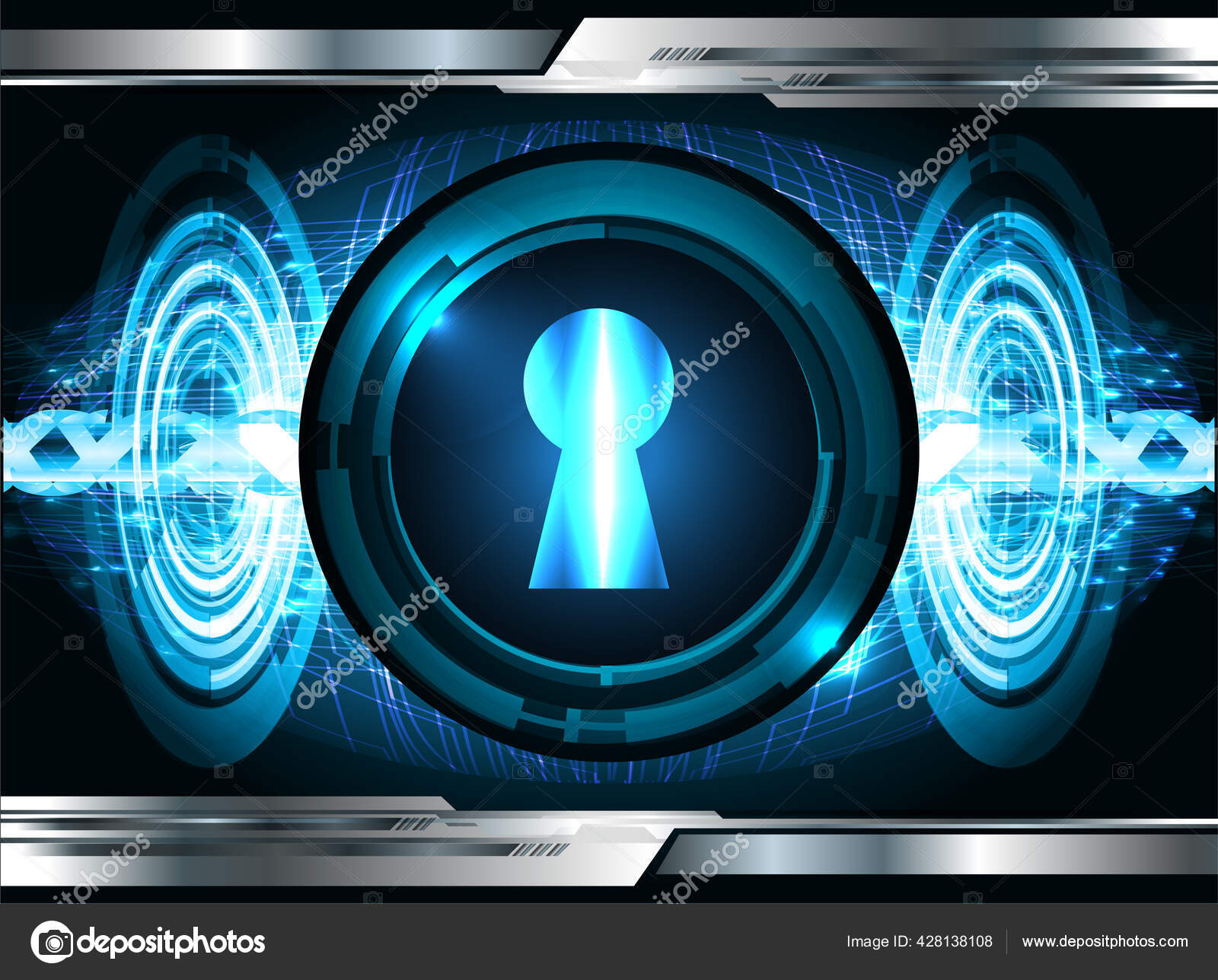 Closed Padlock Digital Background Cyber Security Stock Vector by ...