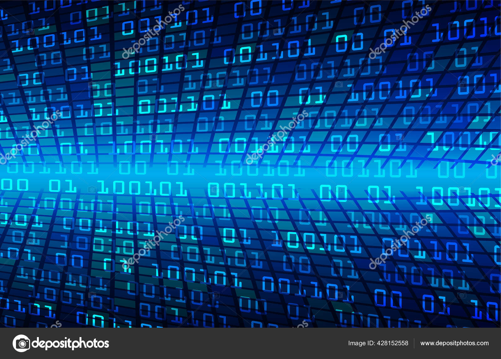 Código Binario Azul Sobre Fondo Futurista Vector de stock #428152558 de ...