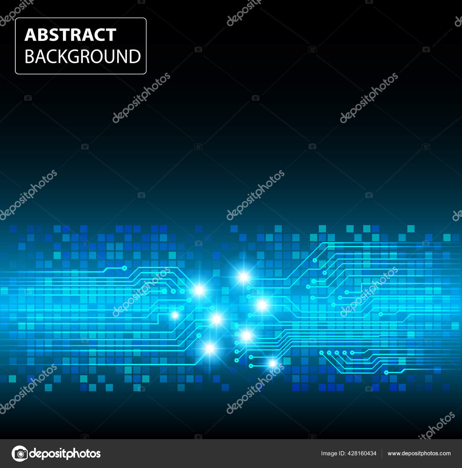 Fondo Pantalla Azul Abstracto Fondo Digital Vector de stock #428160434 ...