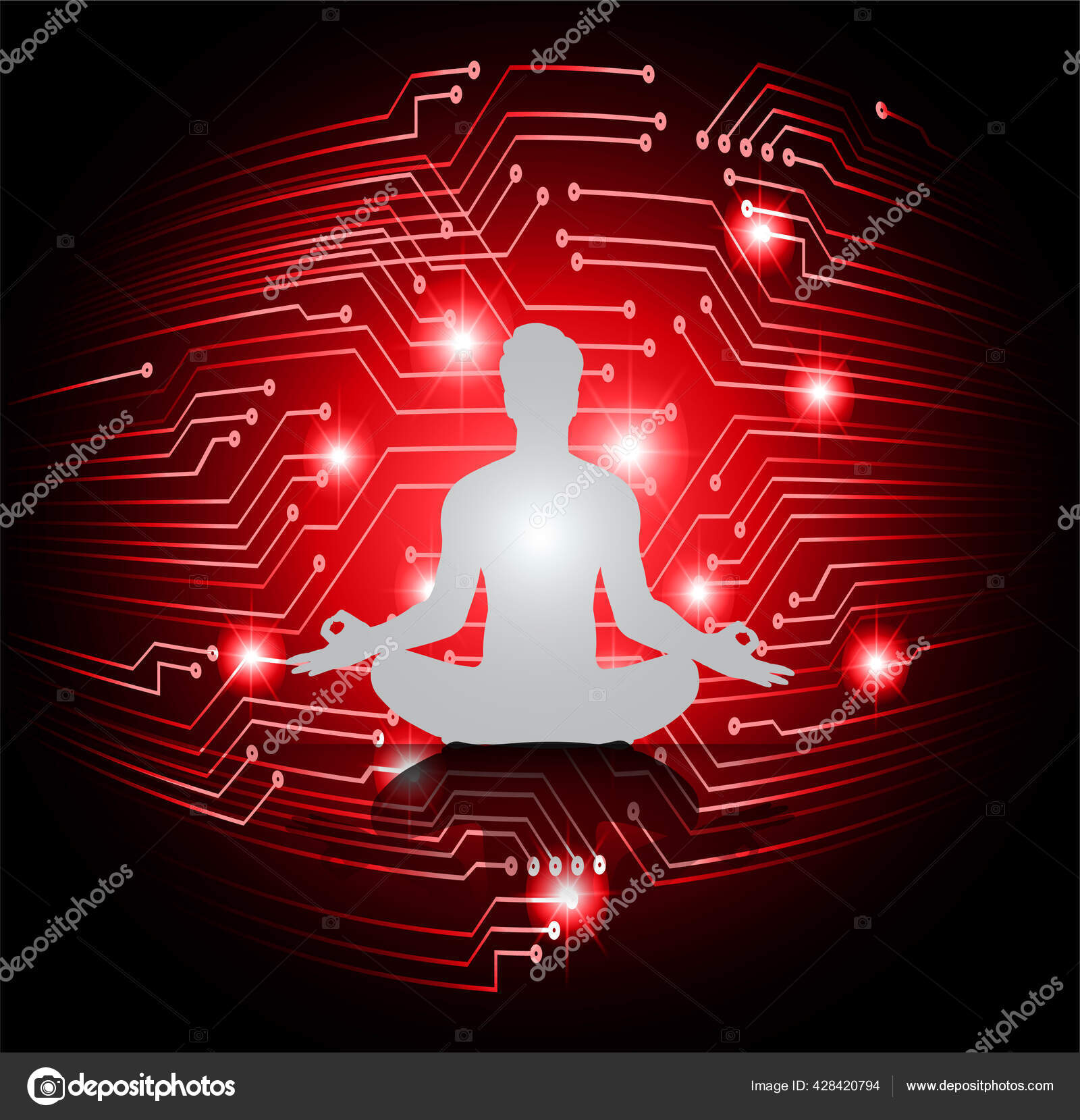 Abstract Technology Background Human Brain Stock Vector Image by ...