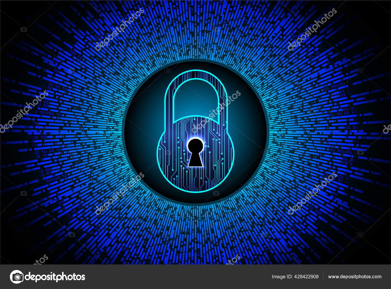 Futuristic Background Locker Digital Security Concept Stock Vector by ...