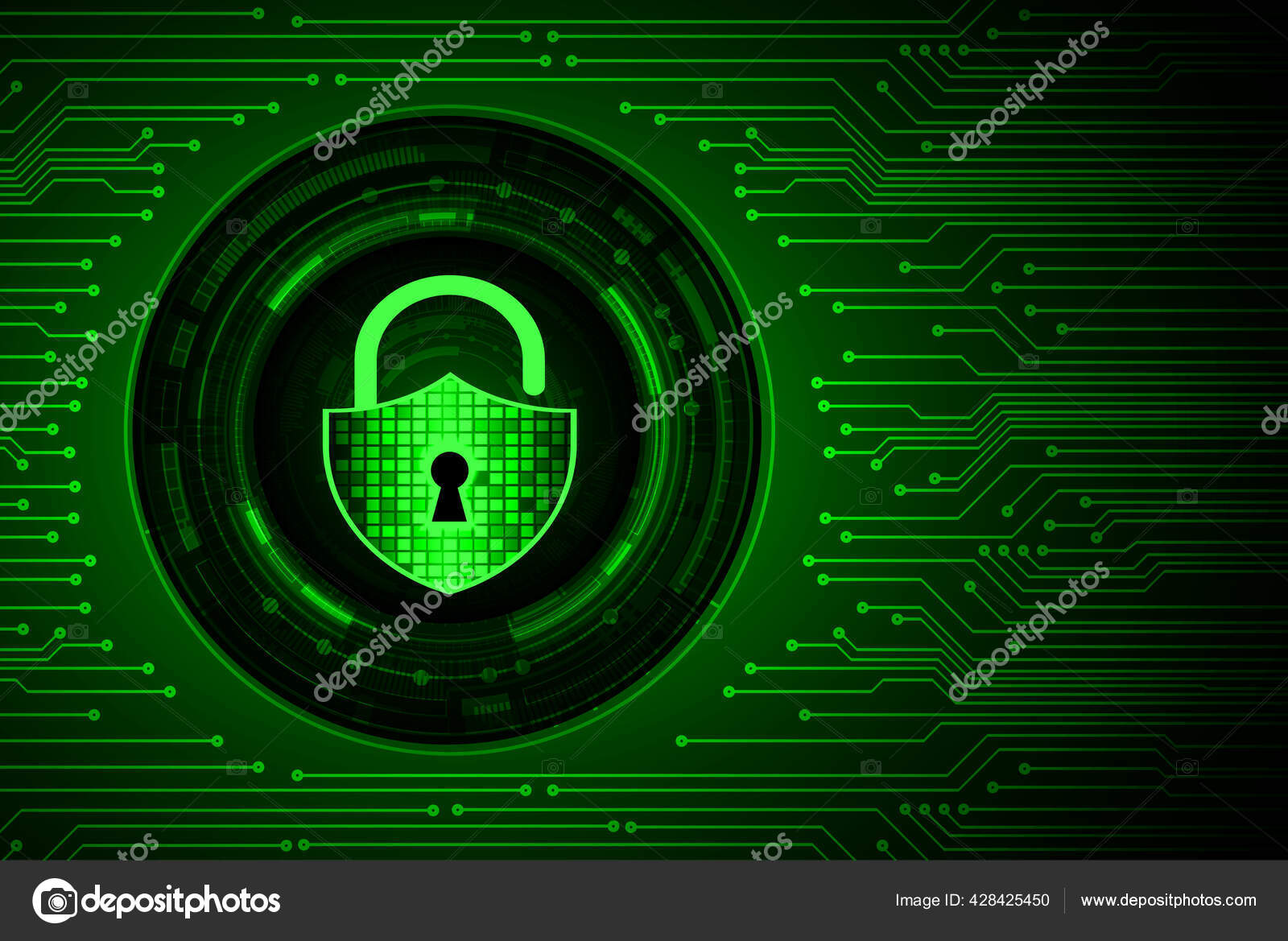 Futuristic Background Locker Digital Security Concept Stock Vector by ...