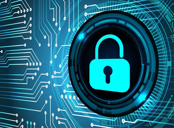 Padlock Digital Background Cyber Security Concept Stock Vector by ...