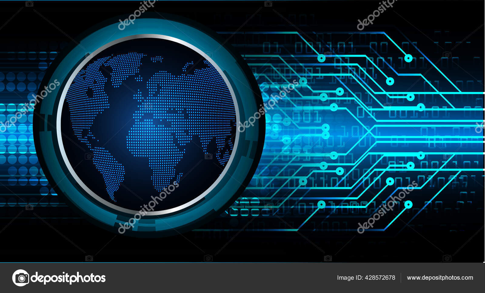 Abstract Blue Background Binary Code Globe — Stock Photo © titima157@gmail.com #428572678