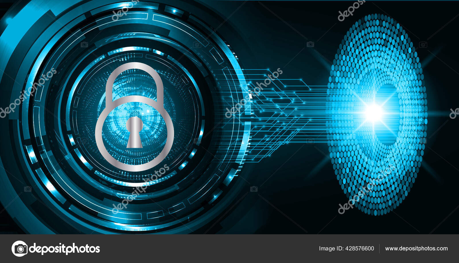 Futuristic Background Locker Digital Security Concept Stock Photo by ...
