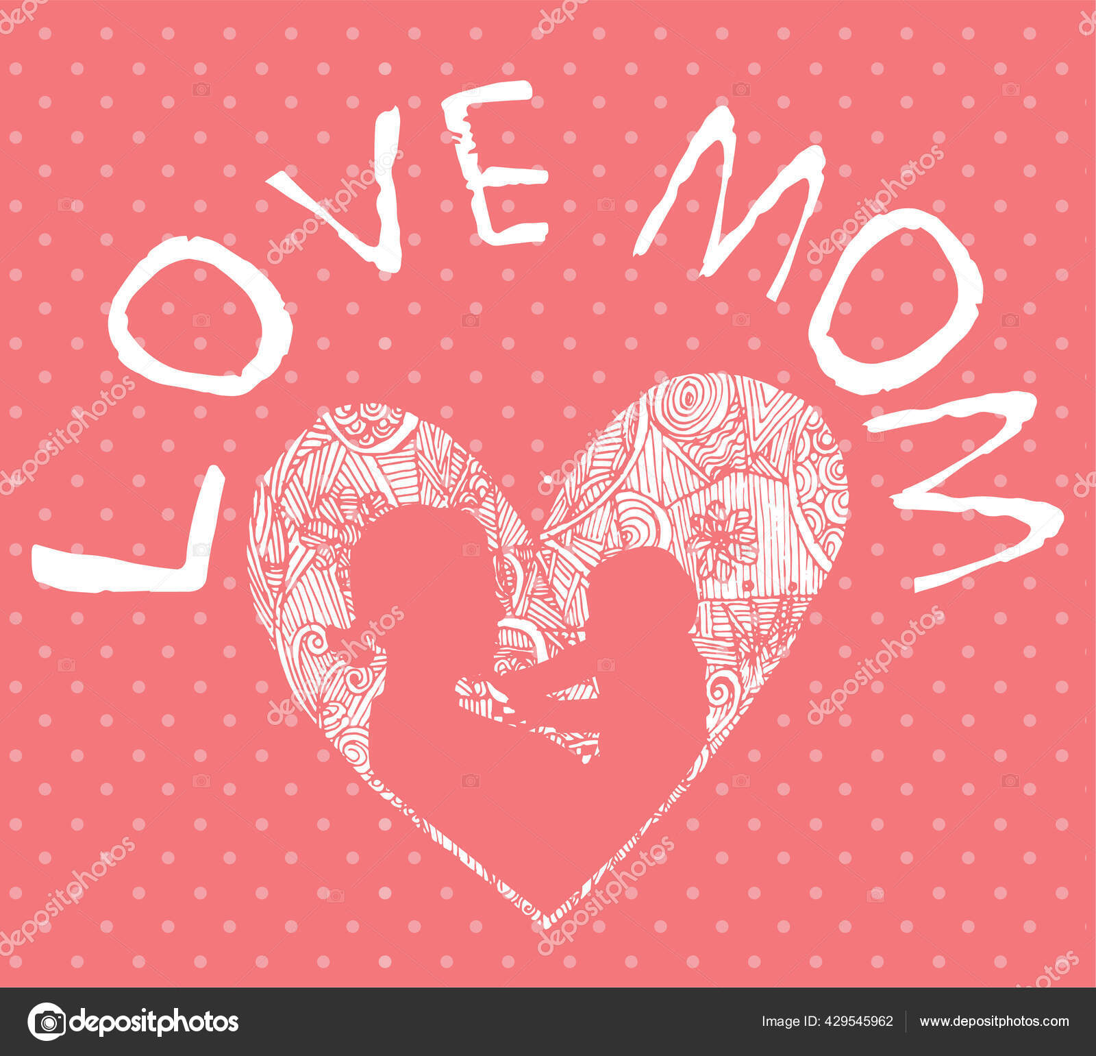 Ilustración Vectorial Corazón Con Una Letra Dibujada Mano Vector de ...