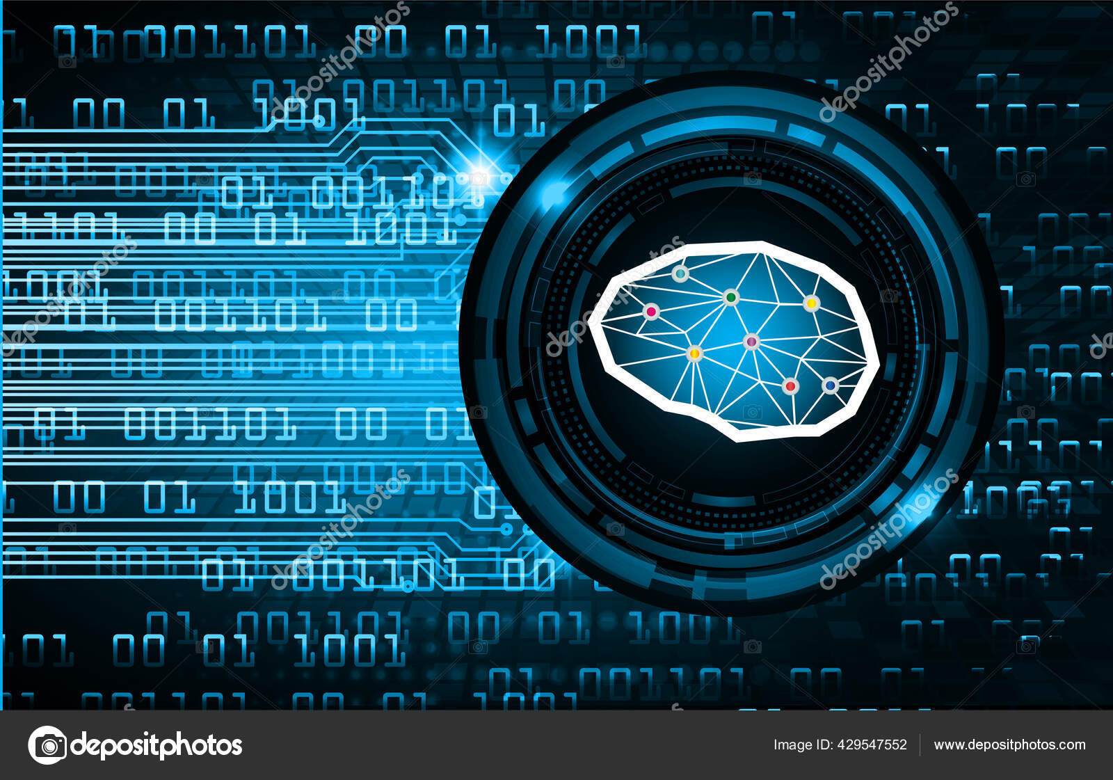 Digital Technology Background Binary Code Circuit Stock Vector by ...