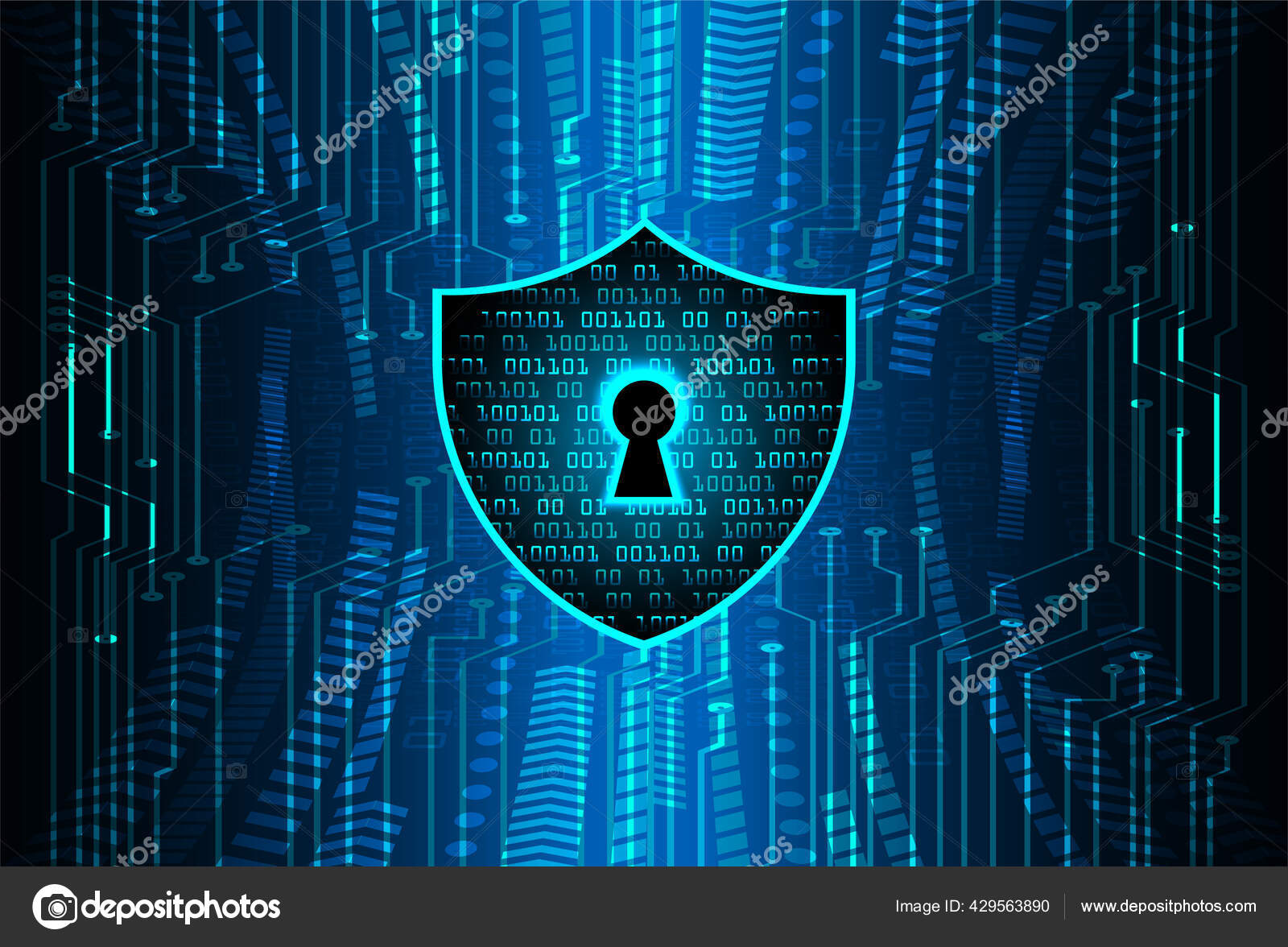 Background Vector Illustration Keyhole Digital Security Concept Stock ...