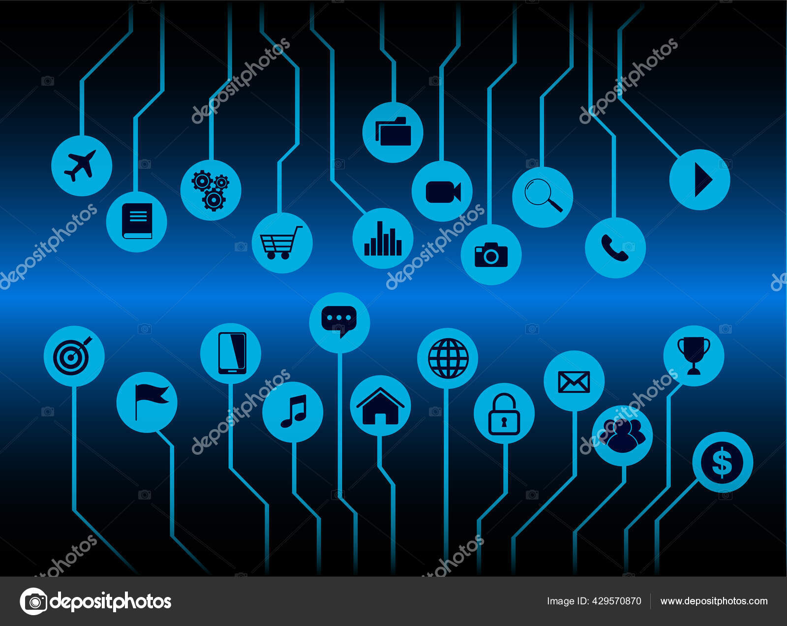 Network Connection Communication Concept Illustration Vector Stock ... Network Connection Communication Concept Illustration Vector Stock ...