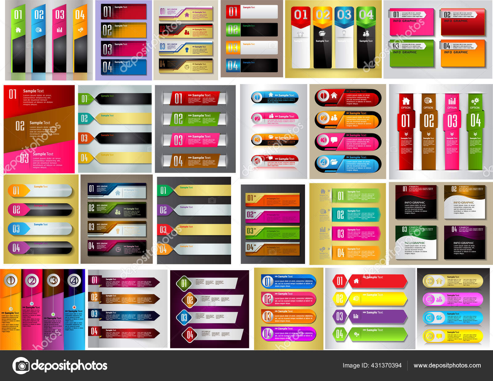 Image vectorielle Modèle Boîte Texte Moderne Infographie Bannière par ...