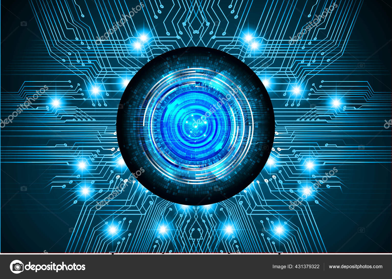 Cyber Circuit Future Technology Concept Background Stock Vector by ...
