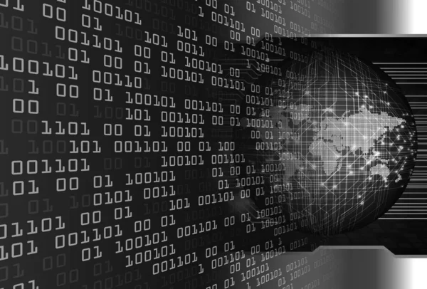 binary code on the world map - Stock Image - Everypixel