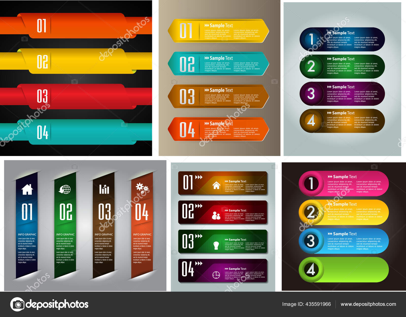 Templat Kotak Teks Modern Banner Infographics Vektor Stok oleh ...