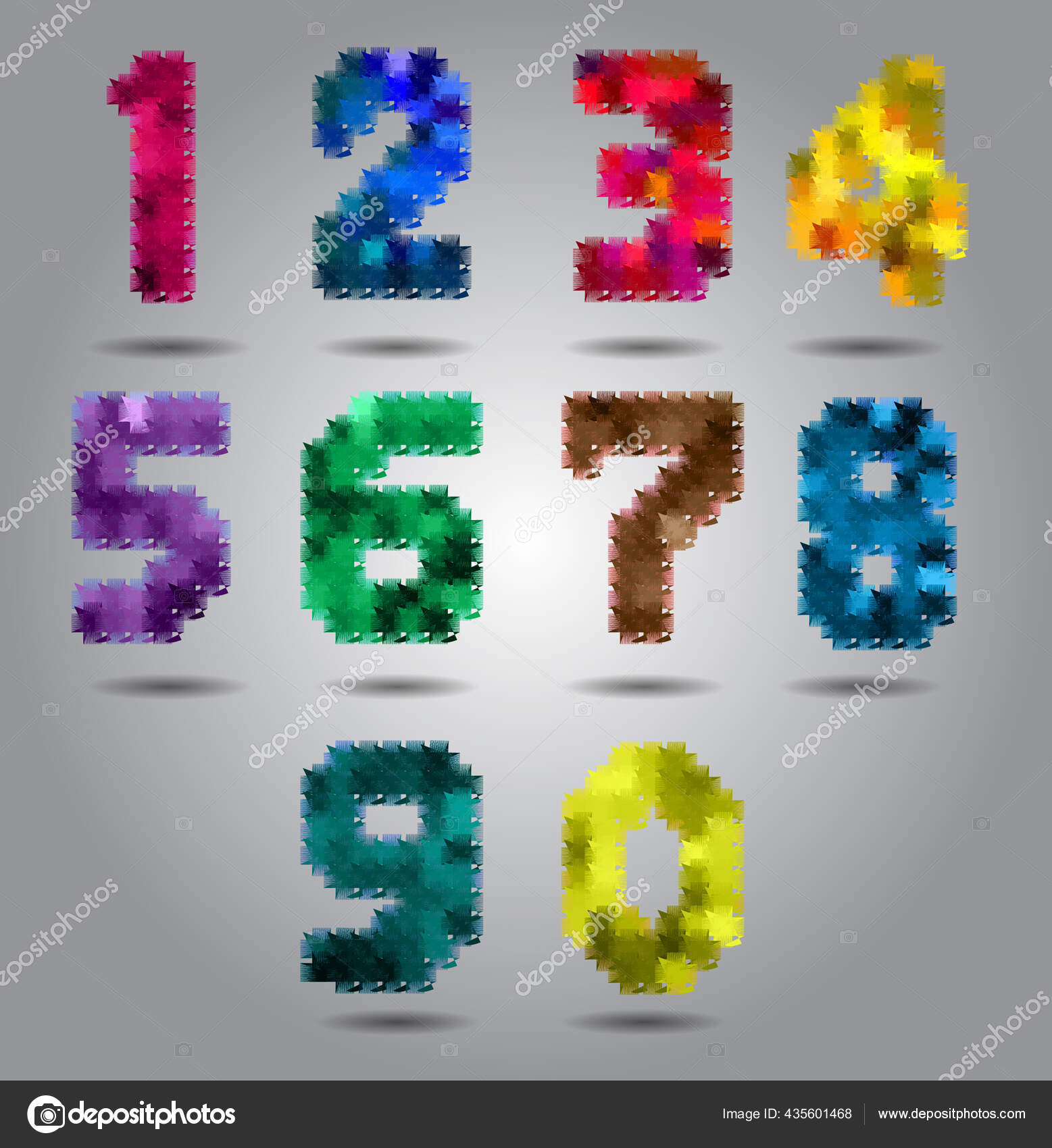 Vector Set Numbers Stock Vector by ©titima157@gmail.com 435601468 Vector Set Numbers Stock Vector by ©titima157@gmail.com 435601468