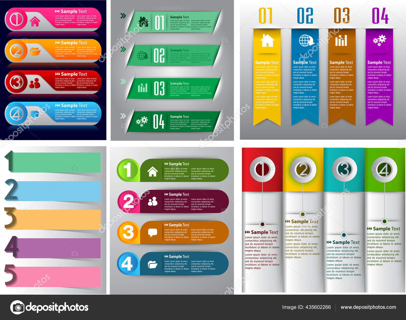 Templat Kotak Teks Modern Banner Infographics Vektor Stok oleh ...