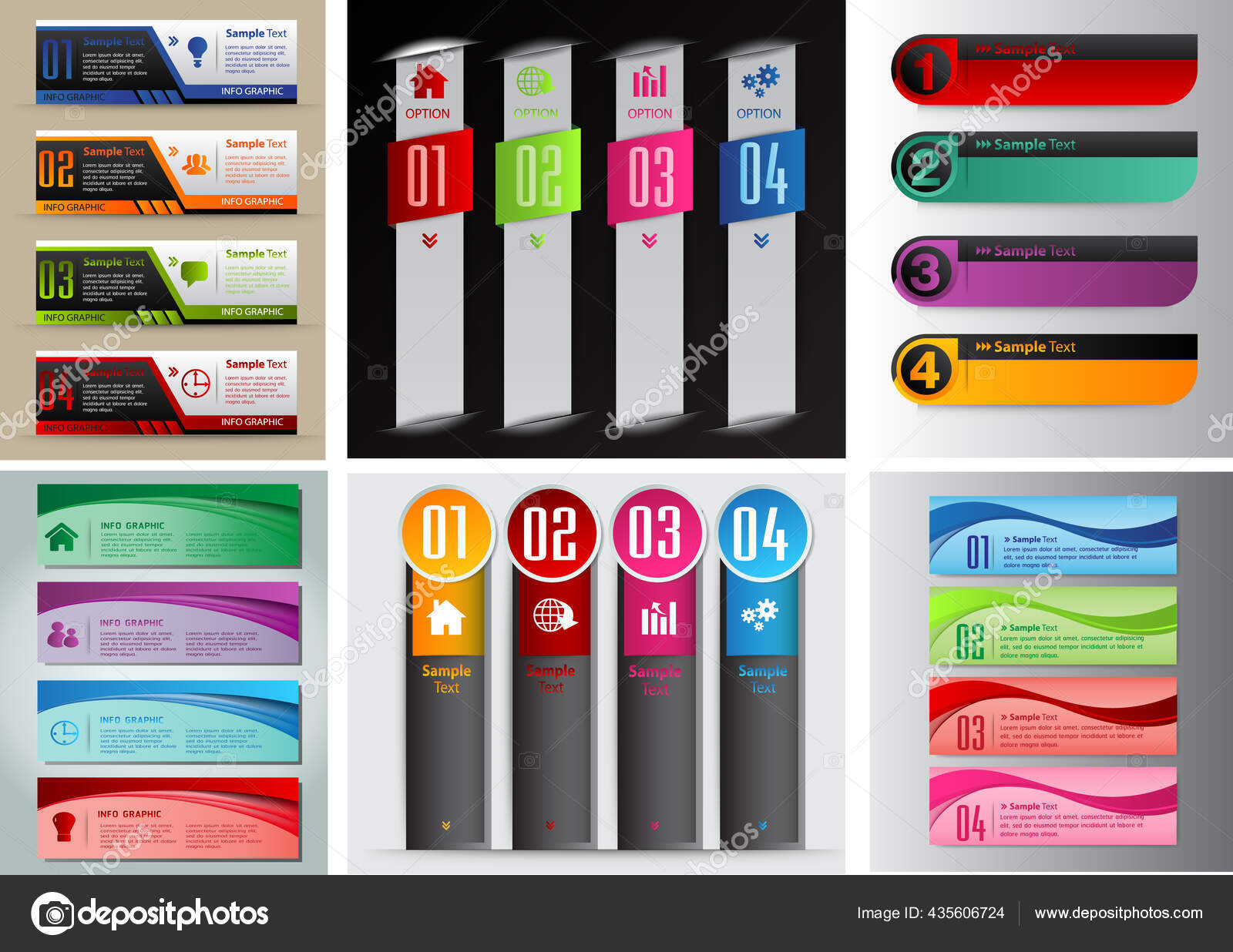 Templat Kotak Teks Modern Banner Infographics Vektor Stok oleh ...