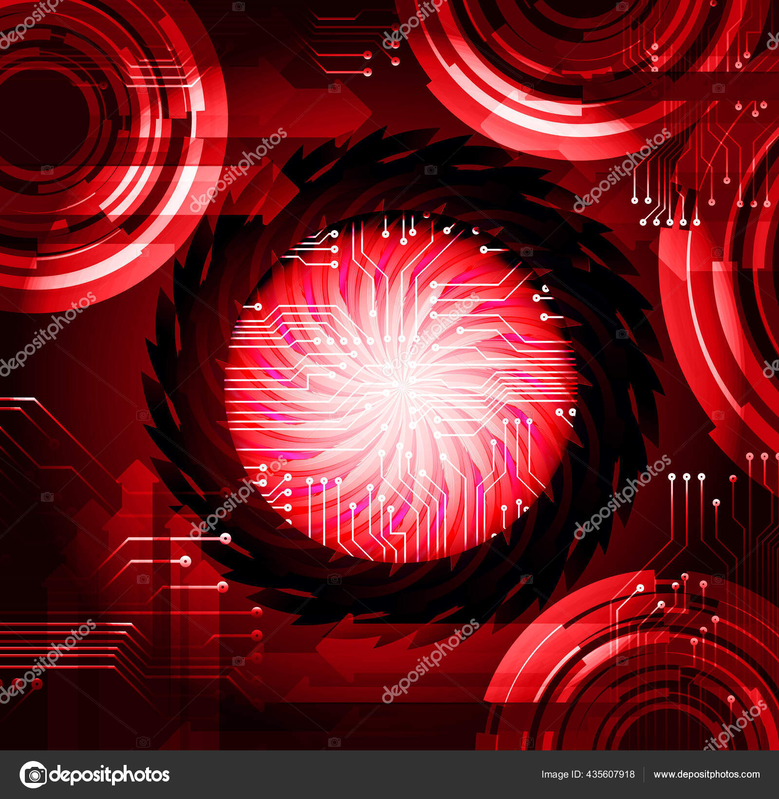 Cyber Circuit Future Technology Concept Background Stock Vector by ...