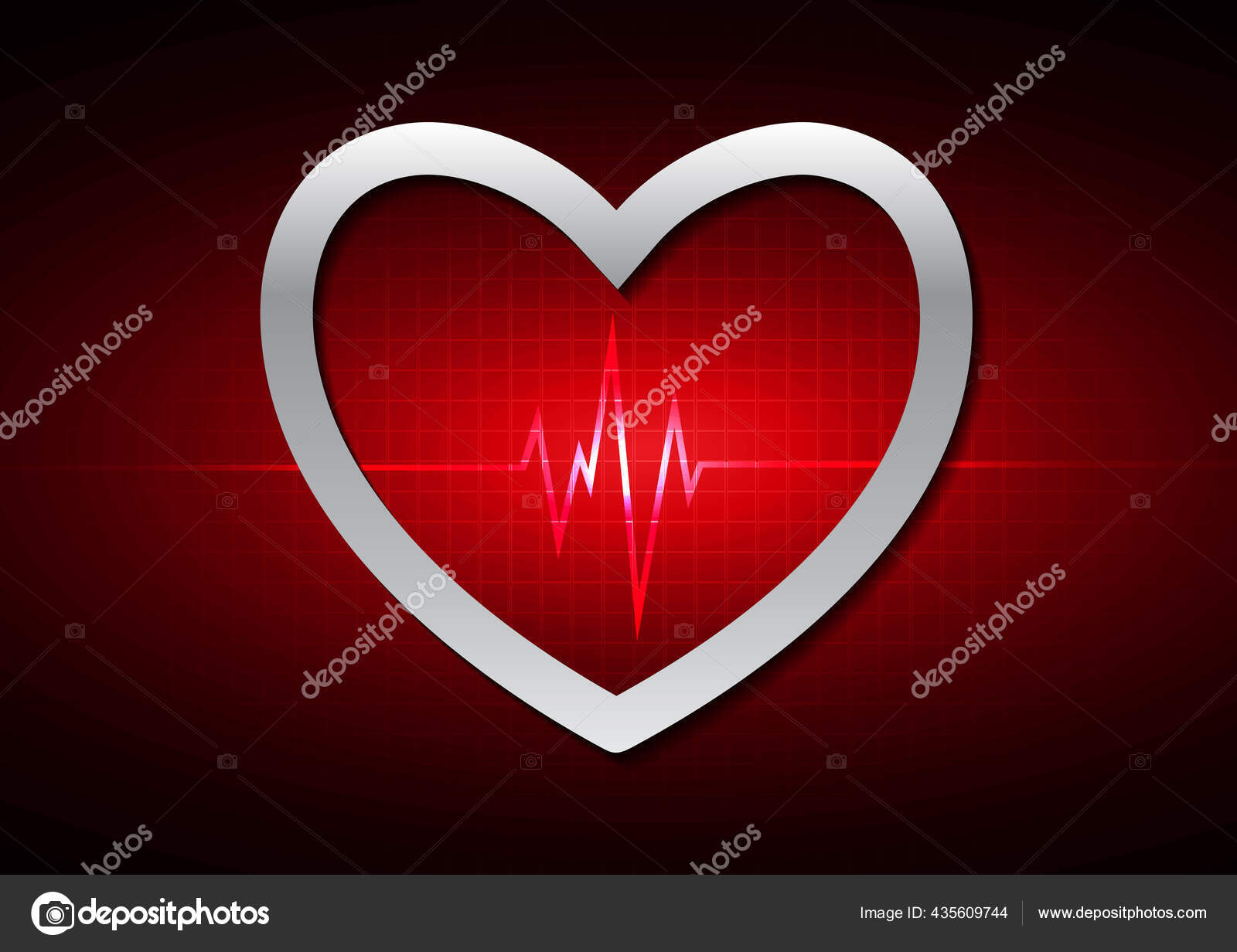 Electrocardiogram Heartbeat Line Heart Frame Stock Vector by ©titima157 ...