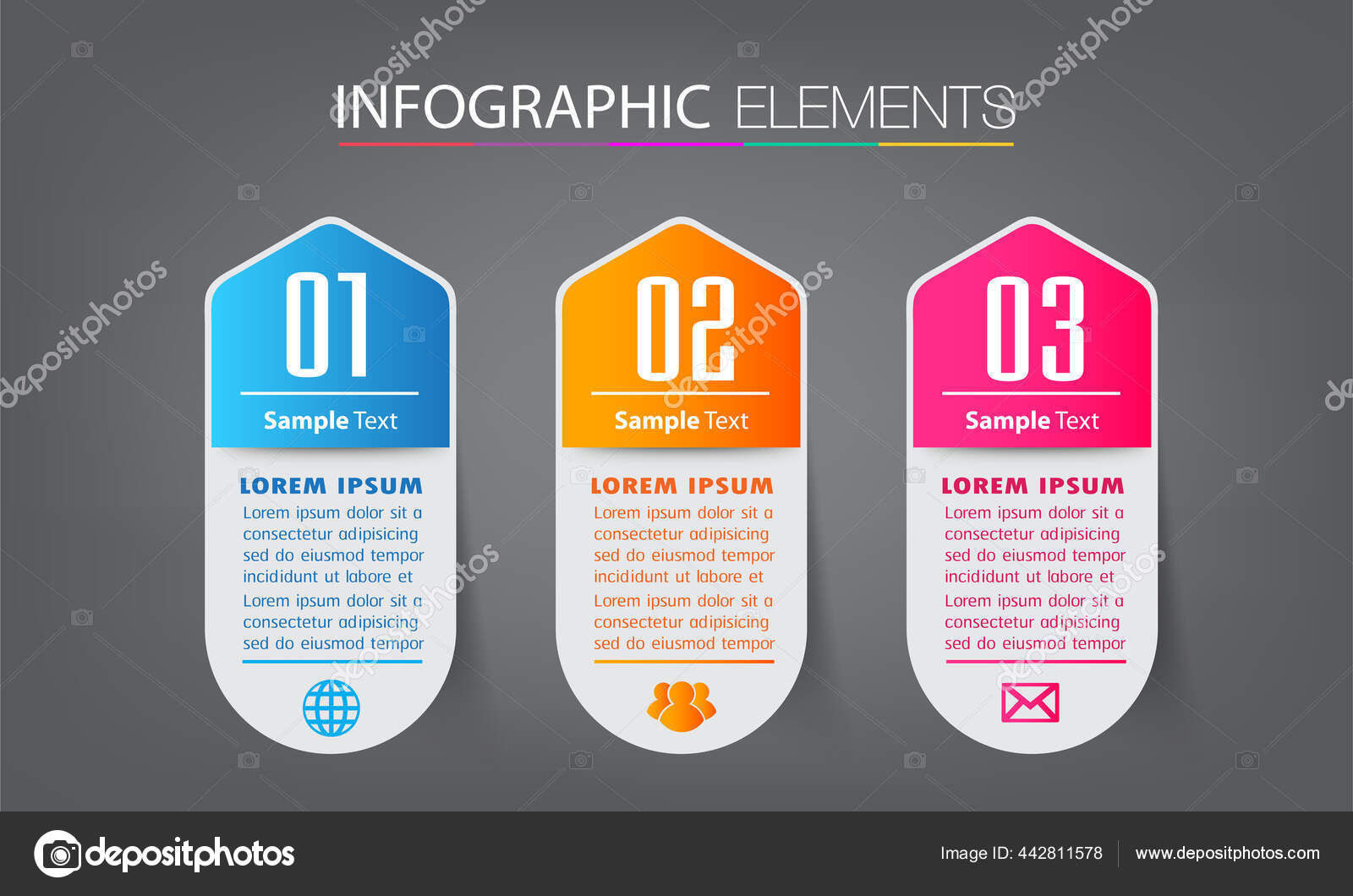 Colorful Modern Text Box Template Website Computer Graphic Technology ...