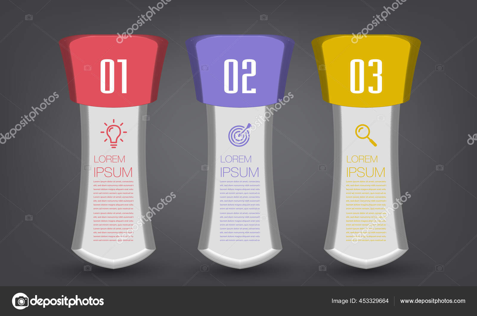 Colorful Infographics Banner Template Text Boxes Digital Card Stock ...