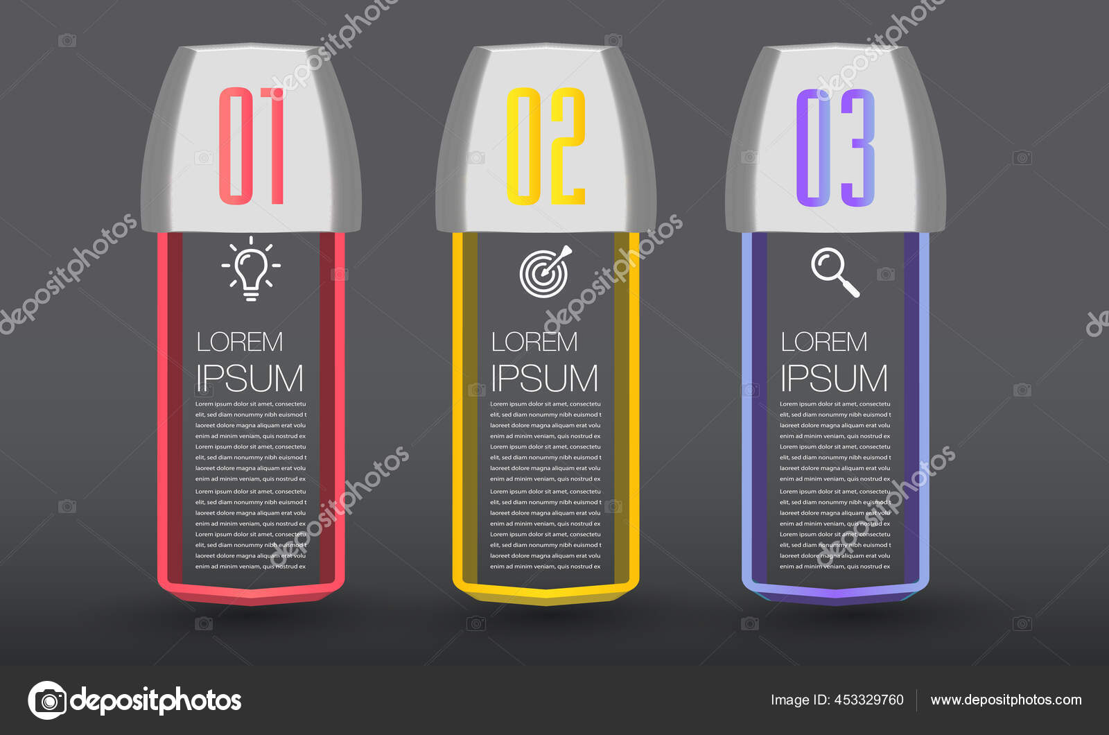 Colorful Infographics Banner Template Text Boxes Digital Card Stock ...