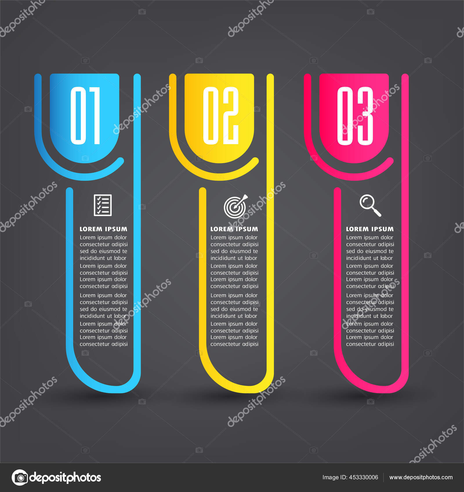 Colorful Infographics Banner Template Text Boxes Digital Card Stock ...