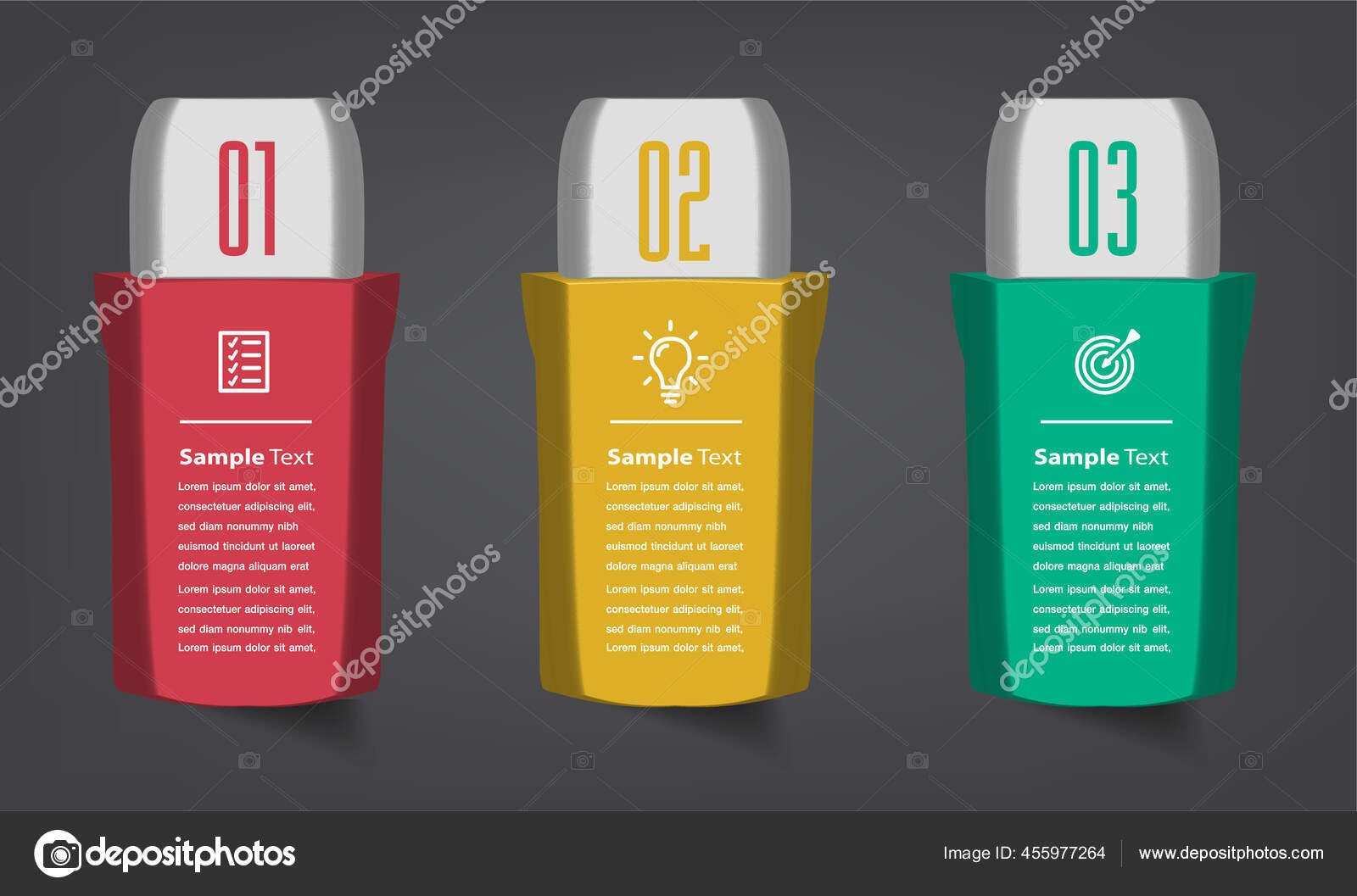 Colorful Infographics Banner Template Text Boxes Digital Card Stock ...