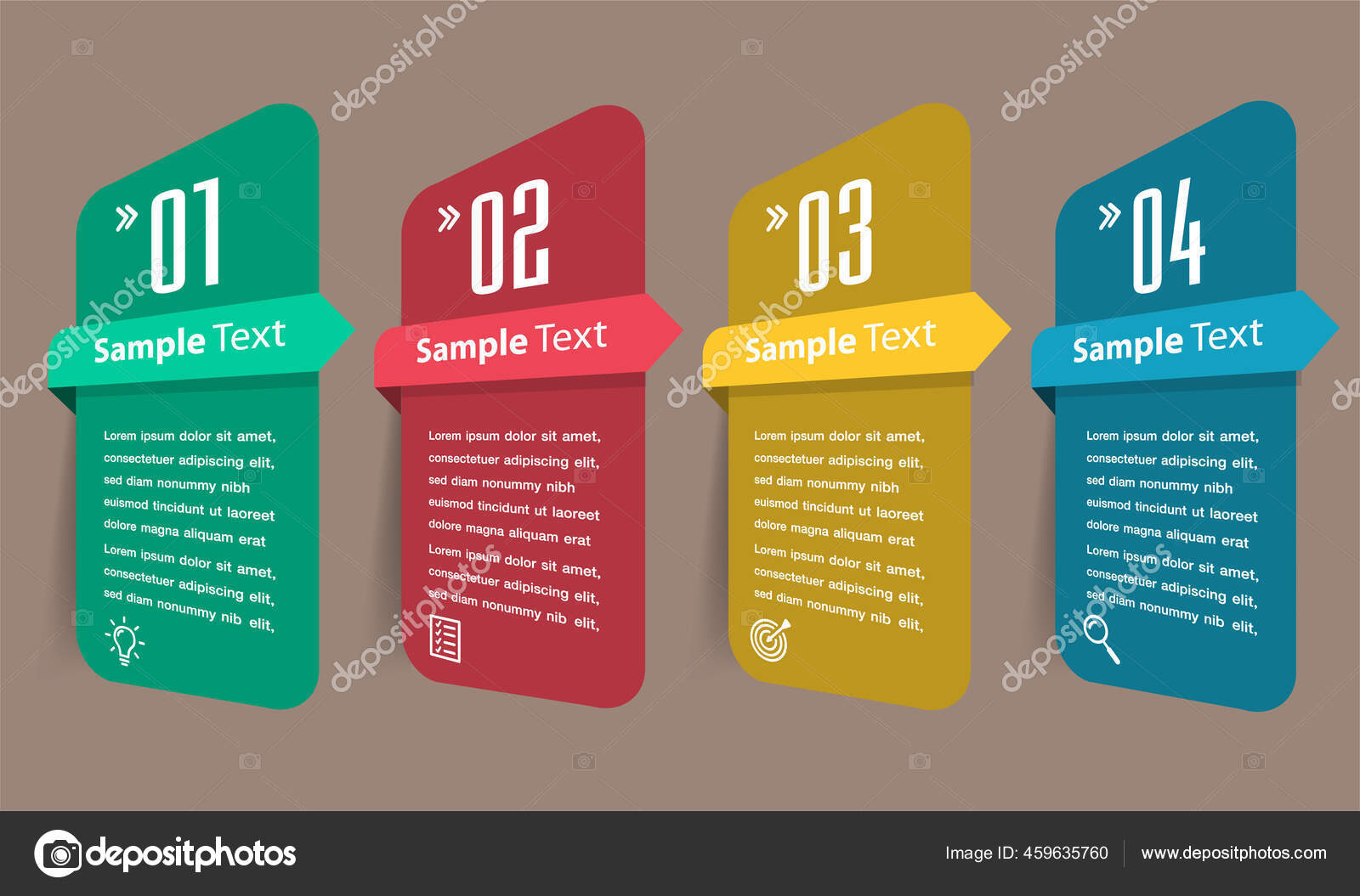 Colorful Infographics Banner Template Text Boxes Digital Card Stock ...