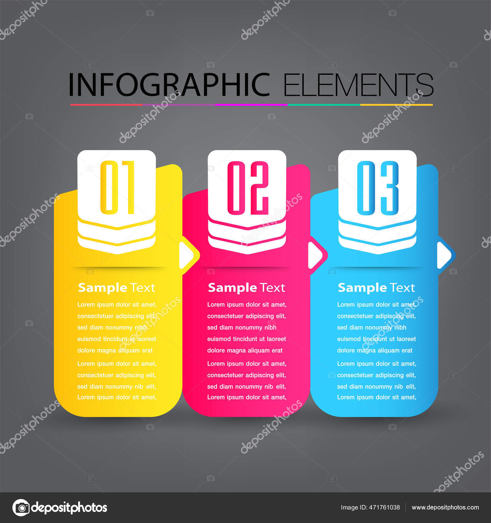 Colorful Infographics Banner Template Text Boxes Digital Card Web ...
