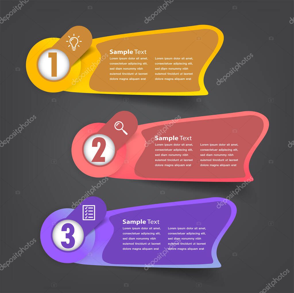 plantilla de banner de infograf as coloridas con cuadros de texto, tarjeta digital para dise o ...