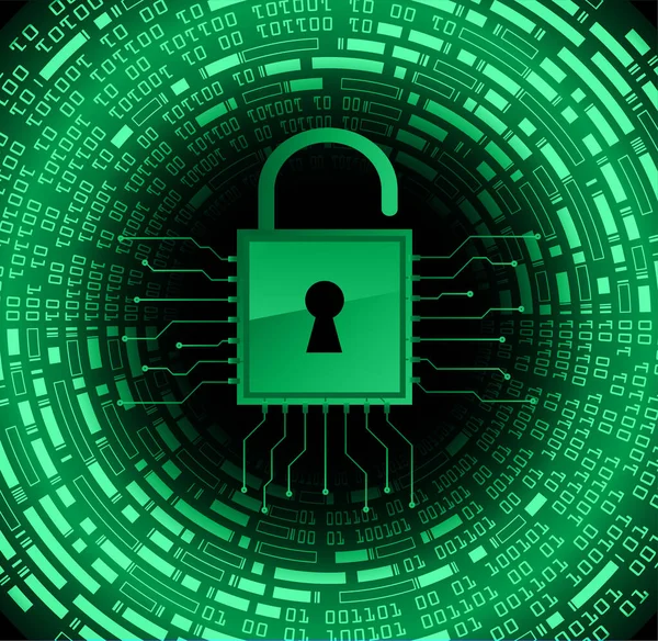 Cyber Security System Concept Binary Lock Dark Background Stock Vector by ©titima157@gmail.com ...