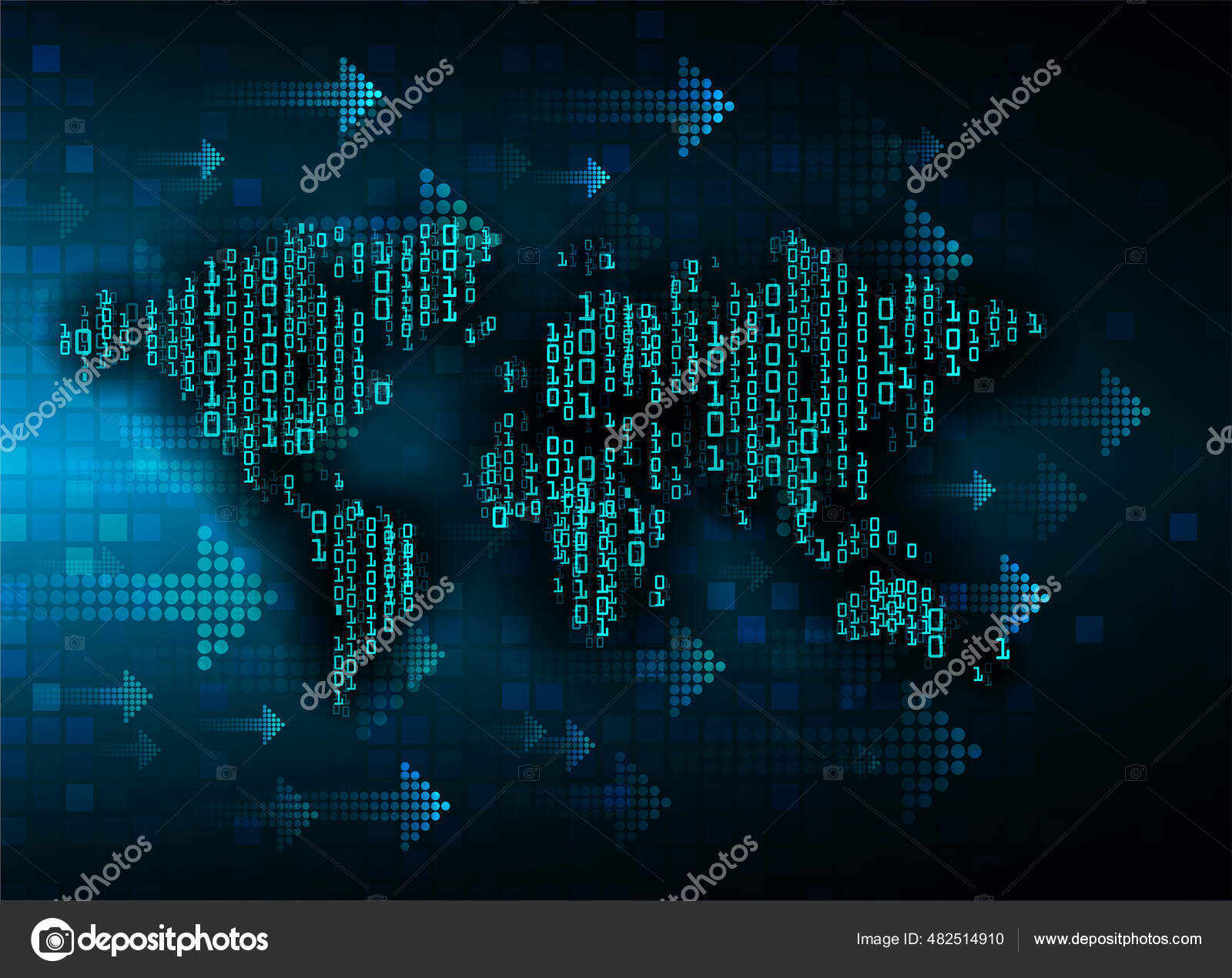 Abstract Background Binary Code Map Stock Vector by ©titima157@gmail.com 482514910
