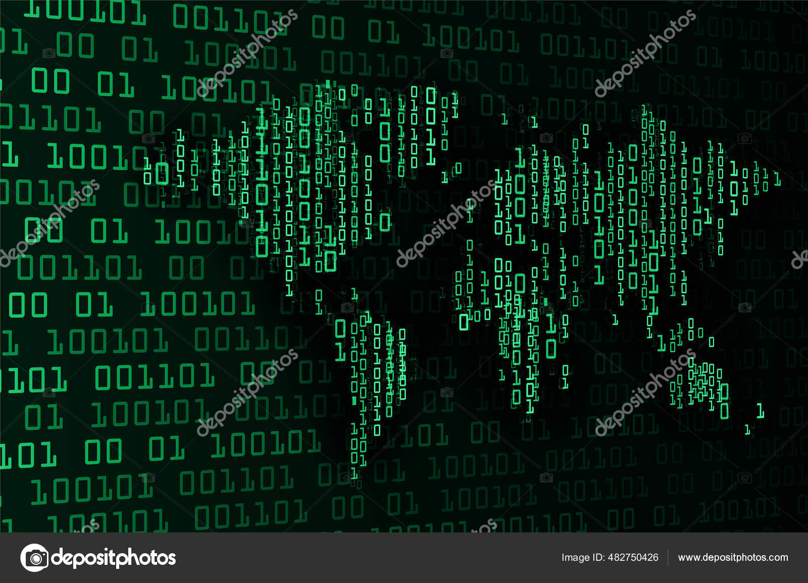 Mapa Del Mundo Con Fondo Código Vector de stock #482750426 de ...