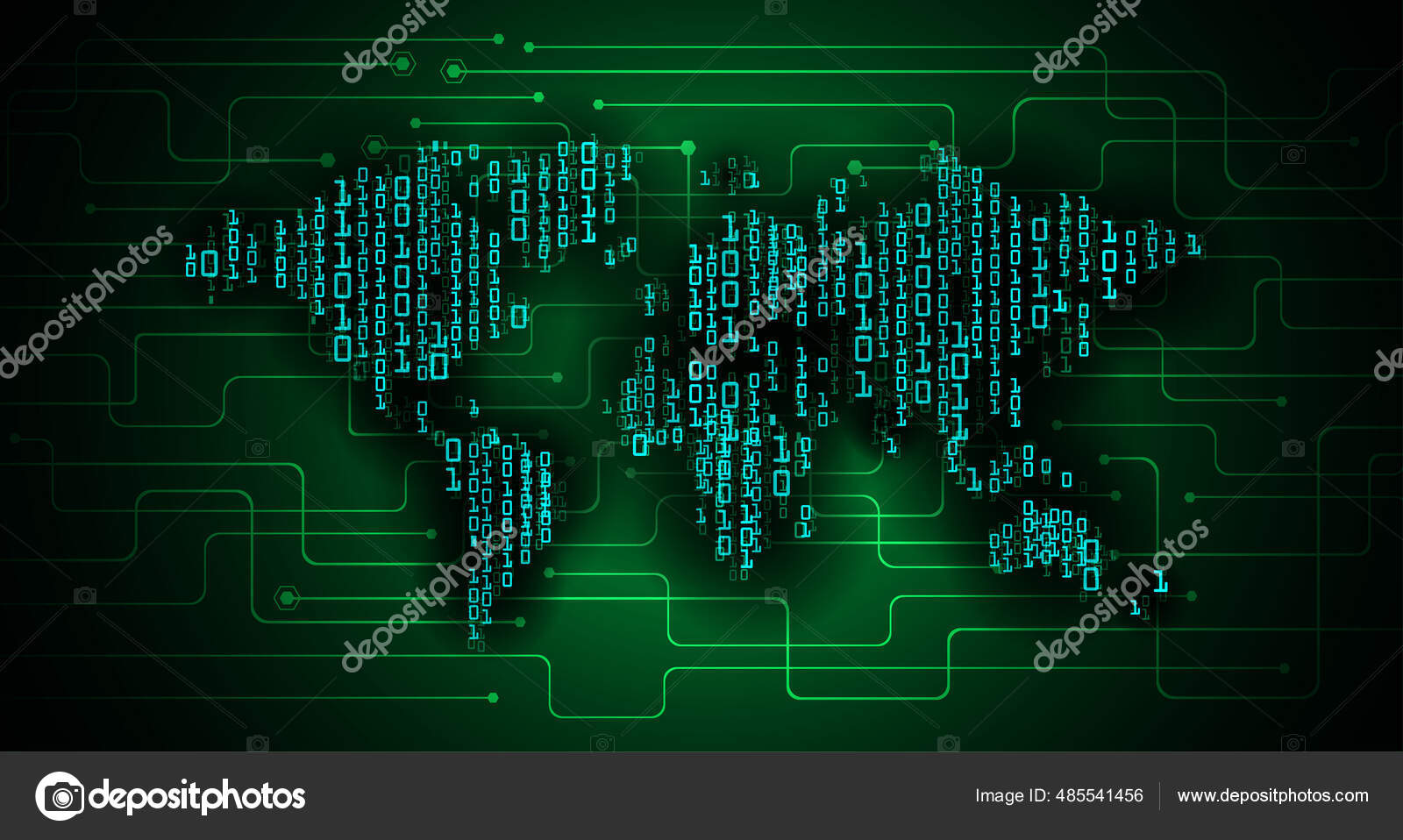 Mapa Del Mundo Con Fondo Código Vector de stock #485541456 de ...