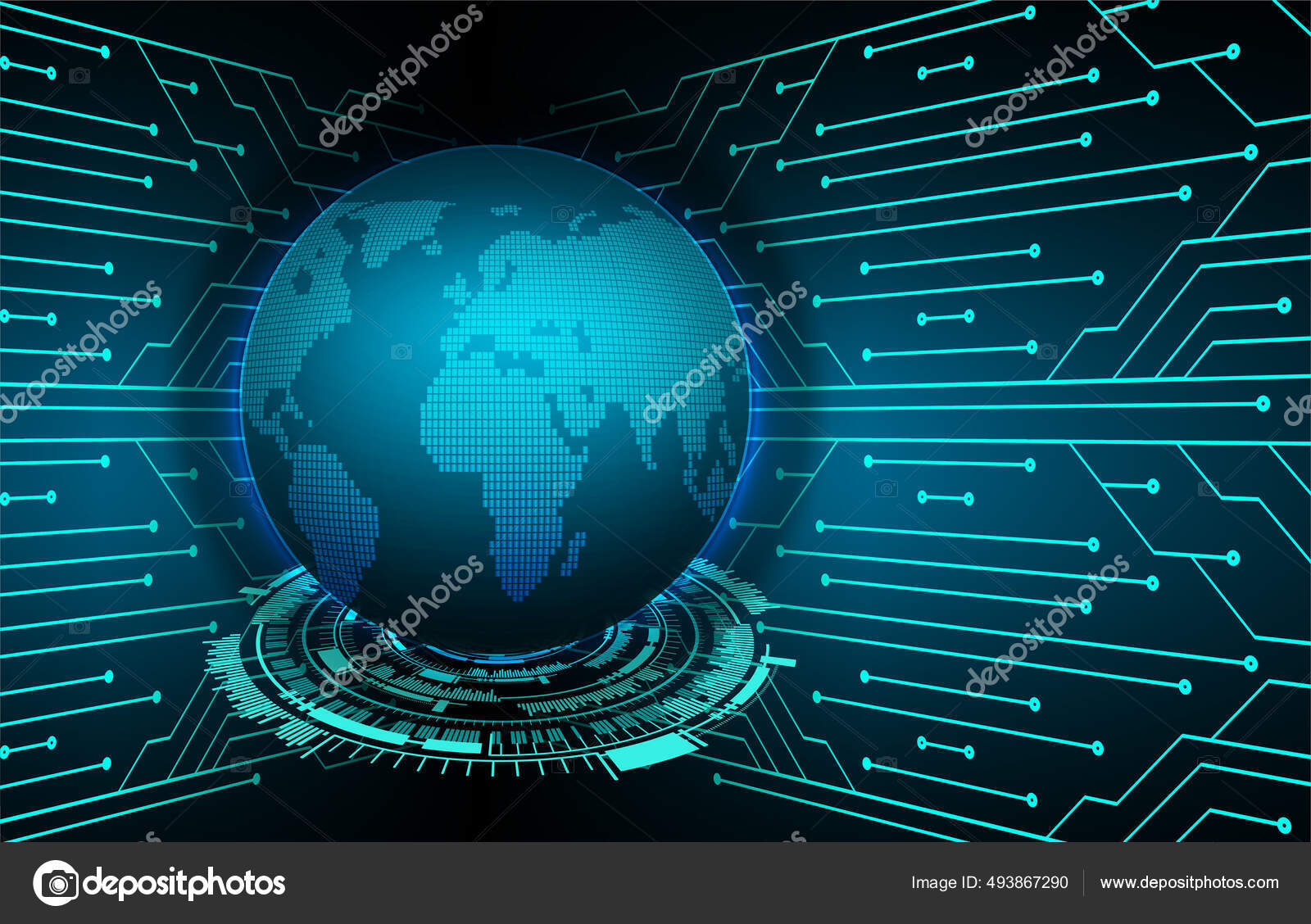 Earth Globe Codes Digital Wallpaper Stock Vector Image by ©titima157 ...