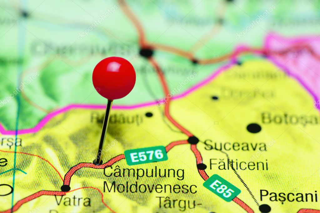 Campulung Moldovenesc en un mapa de Rumania 2022