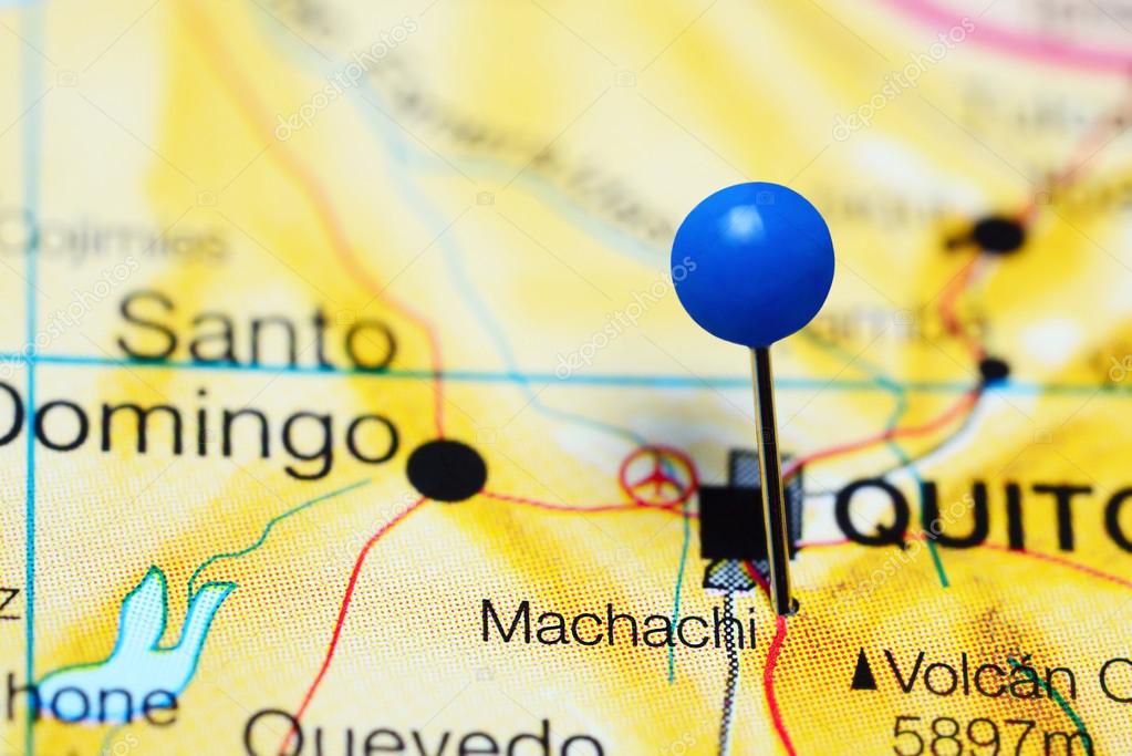 Machachi fijado en un mapa de Ecuador 2022