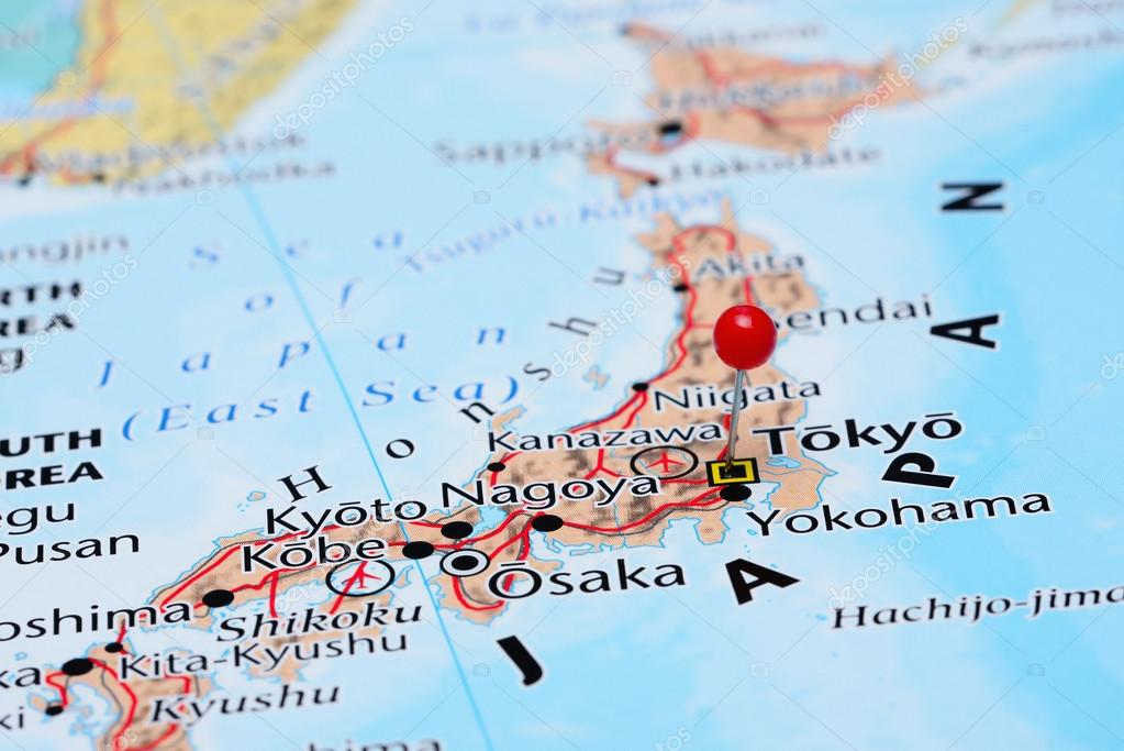 Tokyo pinned on a map of Asia — Stock Photo © dk_photos #82517832