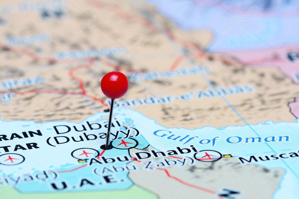 Dubai pinned on a map of Asia Stock Photo by ©dk_photos 85509170