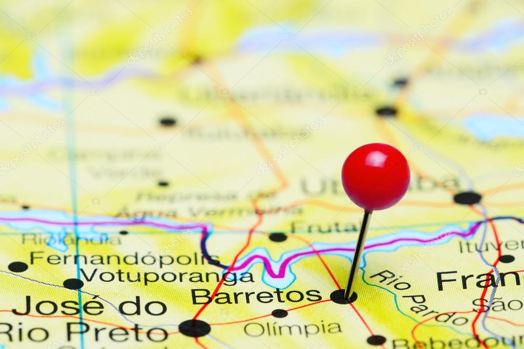 Barretos en un mapa de Brasil: fotografía de stock © dk_photos ...