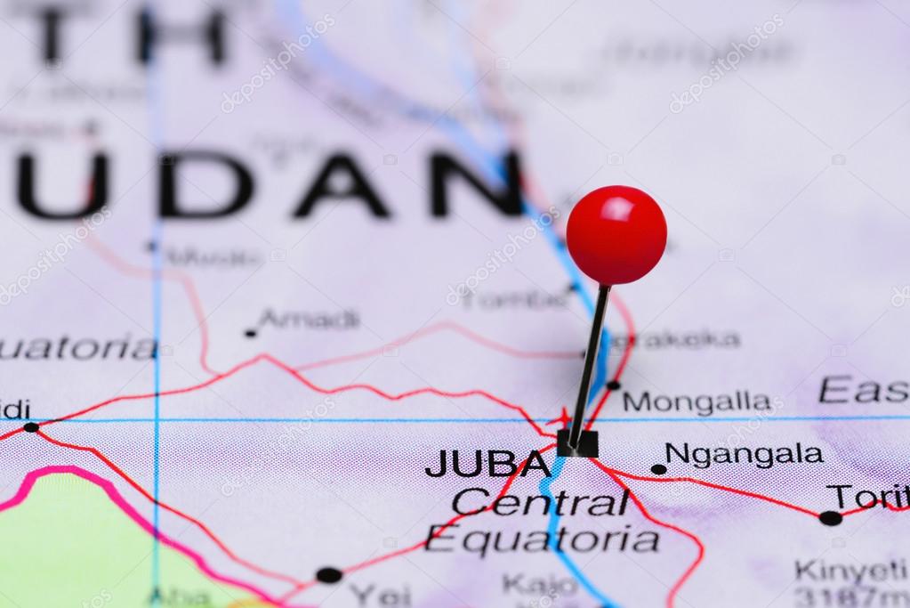 Juba fijado en un mapa de África 2024