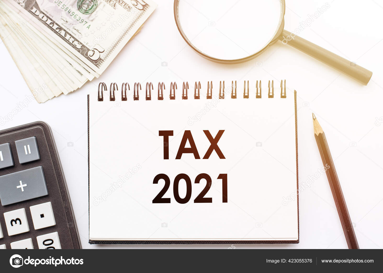 Tax 2021 Text Written Notepad Office Background Business Concept ...