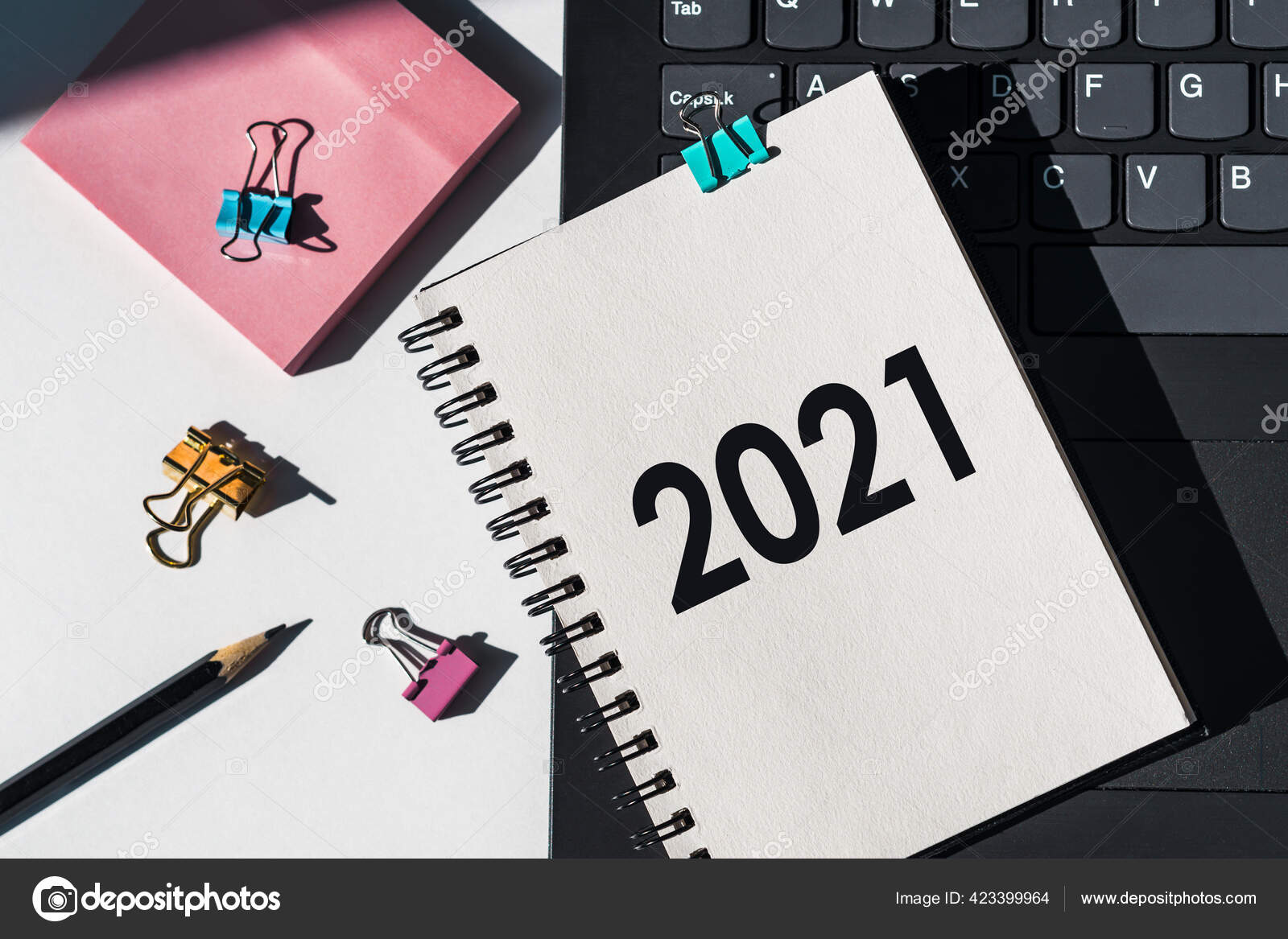 Notebook Tools Notes Text 2021 — Stock Photo © Ana_Fox #423399964