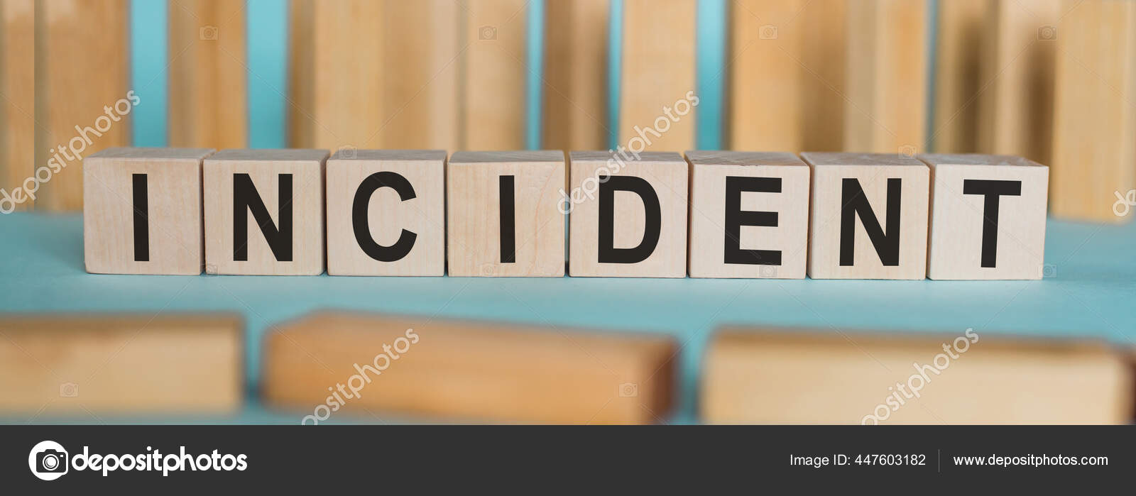 Incident Blocks Light Blue Background Stock Photo by ©Ana_Fox 447603182