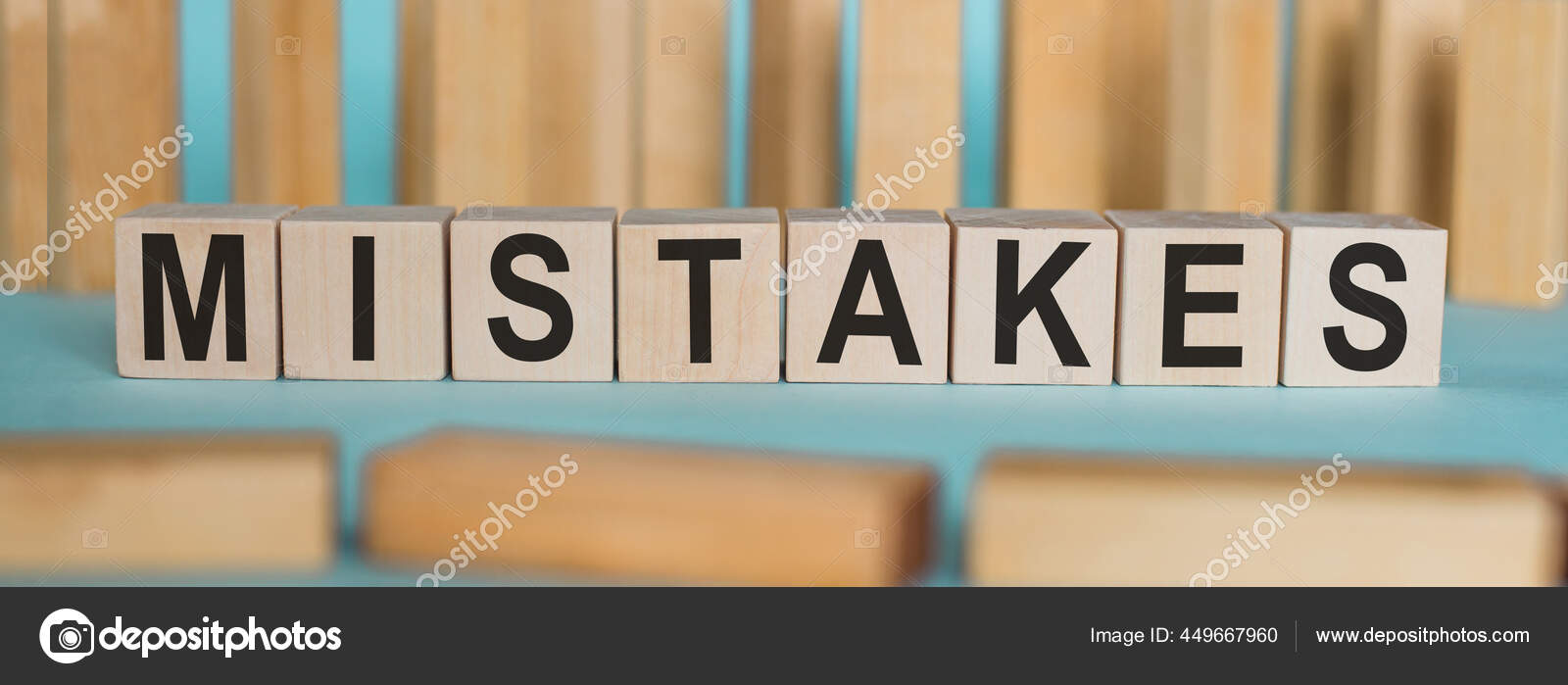 Mistakes Word Written Wooden Blocks Light Blue Background — Stock Photo ...