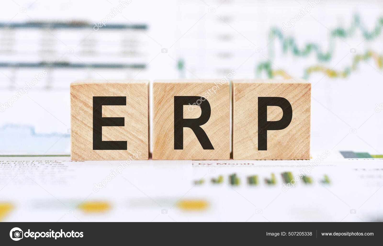 Word Erp Enterprise Resource Planning Made Wood Building Blocks ...