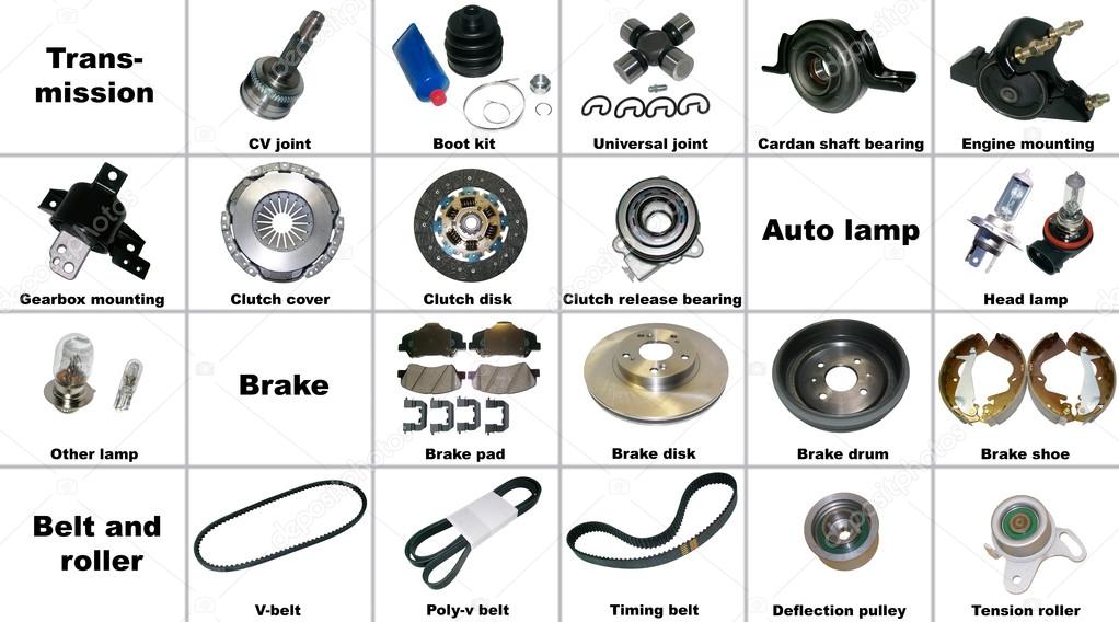 The most popular spare parts of the transmission car. — Stock Photo ...